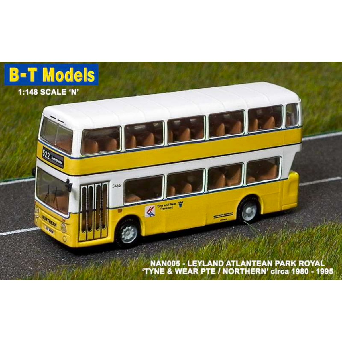 BT Models NAN005 Leyland Atlantean PR Tyne & Wear PTE - N Scale Model ...