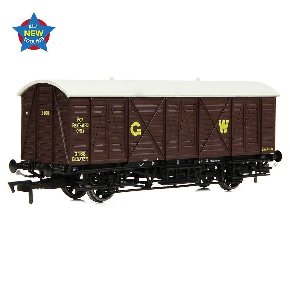 EFE Rail E87057 GWR 10T 'Bloater' Fish Van GWR Brown (GW) - OO Gauge ...