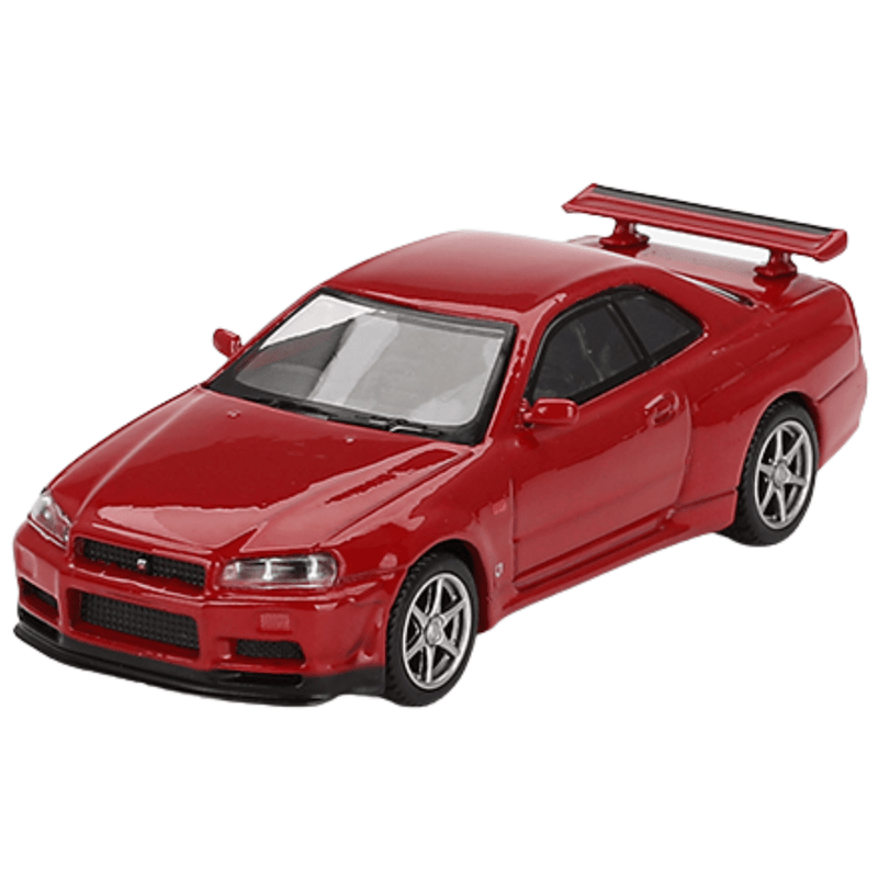 Mini GT Nissan Skyline GT-R (R34) V-Spec Active Red (RHD) - 1:64 Scale ...
