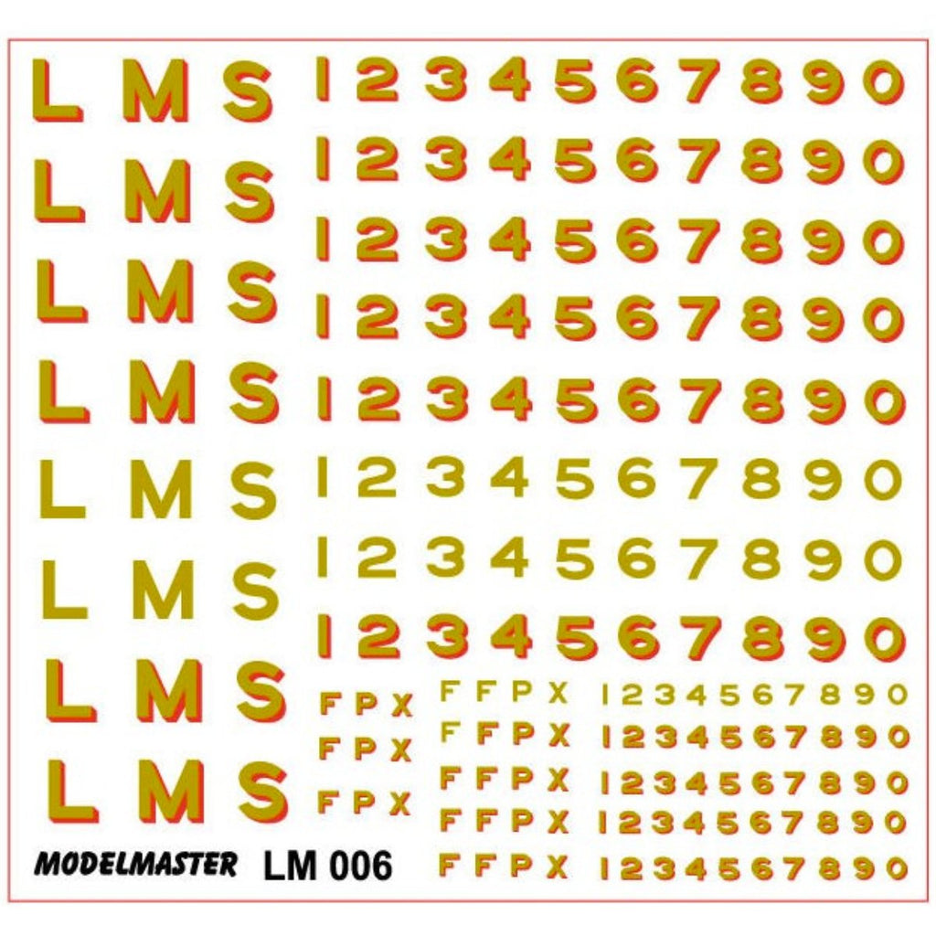 Modelmaster LM006 LMS Sans Serif Loco Lettering & Numbering - Phillips ...