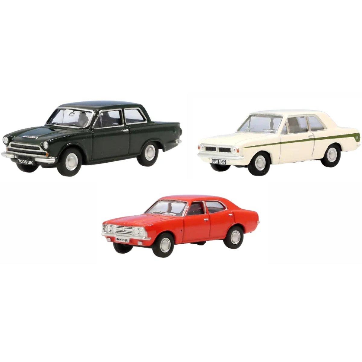 Oxford Diecast 76SET84 3 Piece Ford Cortina Set Mk1/2/3 - 1:76 Scale M ...