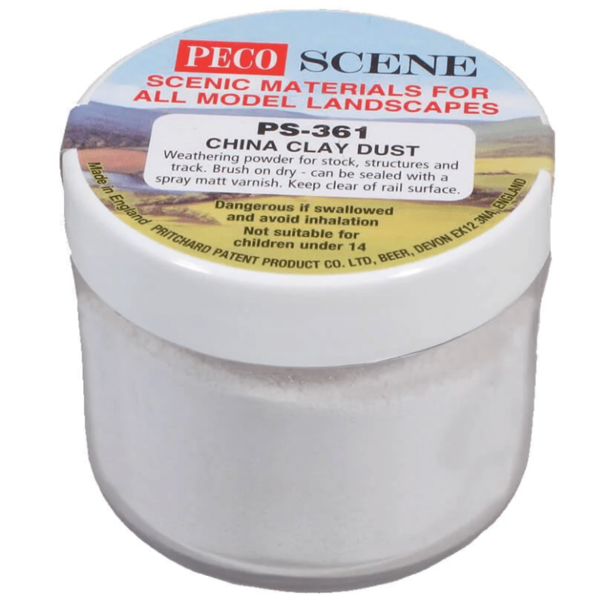 Peco PS-361 Snow/China Clay Dust Weathering Powder - Phillips Hobbies