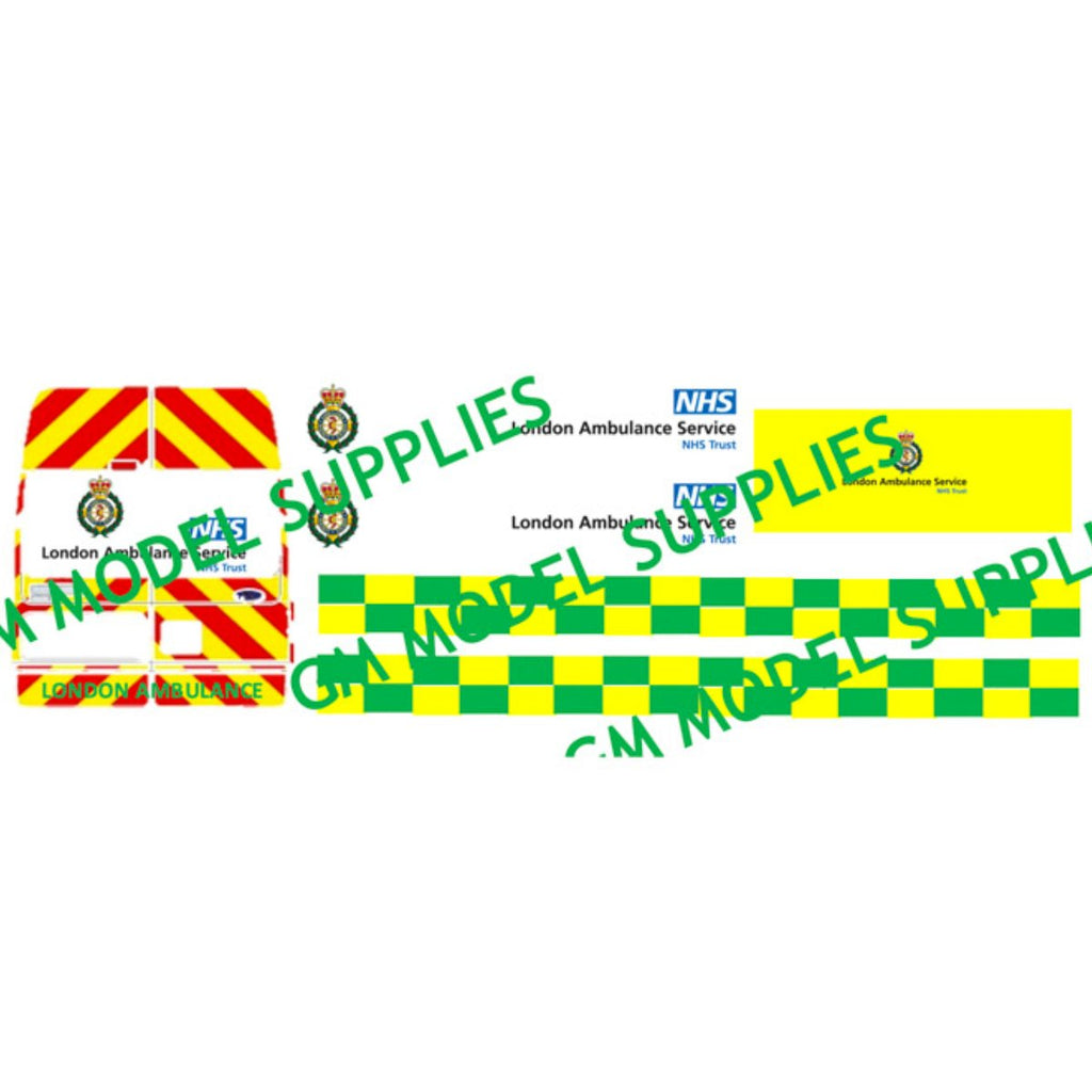 Transit LWB Conversion Kit - London Ambulance Livery (1:76 Scale Decals ...
