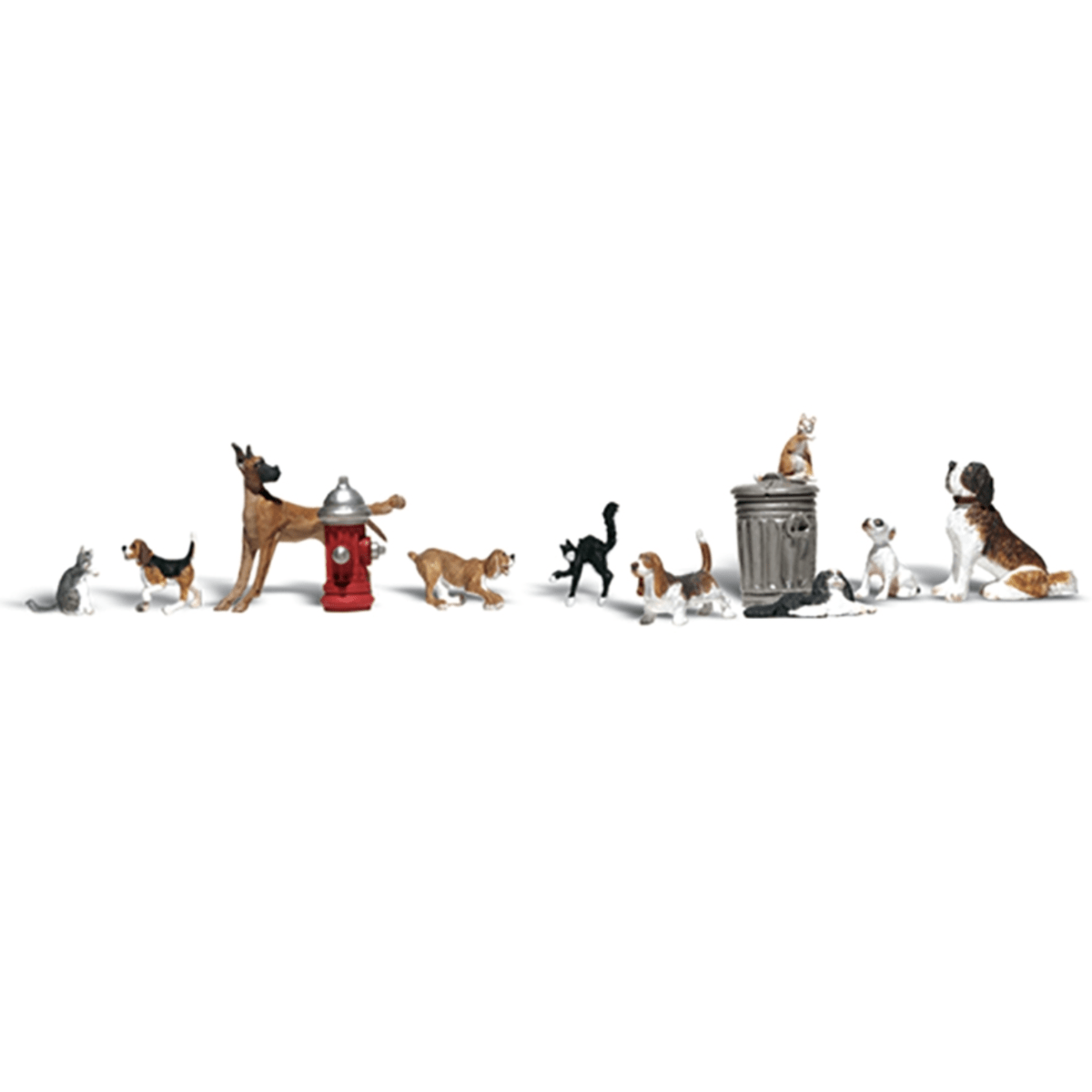Woodland Scenics Dogs & Cats Figures - OO/HO Gauge - Phillips Hobbies